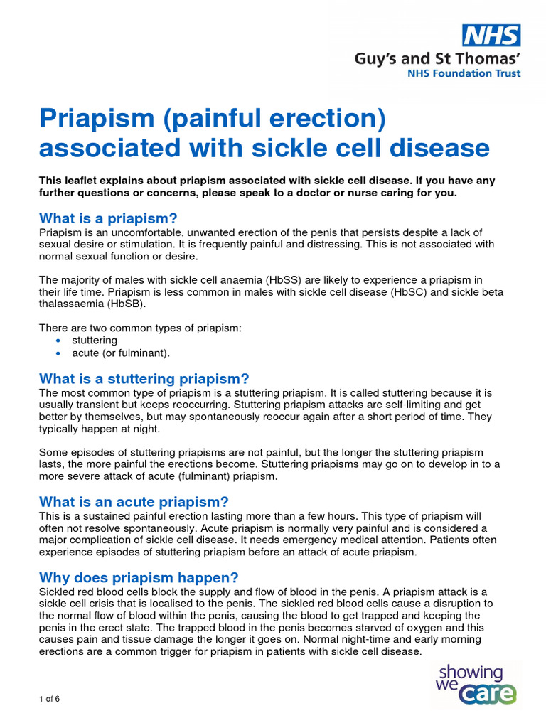 Priapism Sickle Cell | PDF | Erectile Dysfunction | Emergency Department