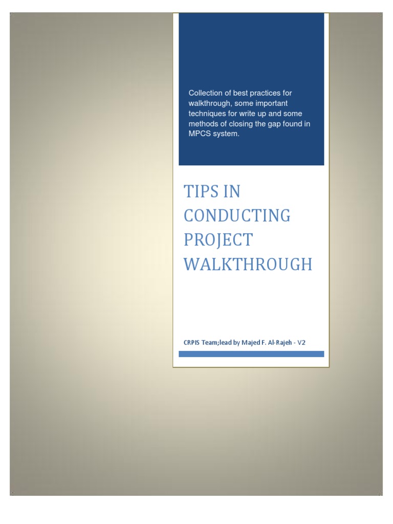 Tips in Conducting Project Walk Through V2 | PDF | Computing ...