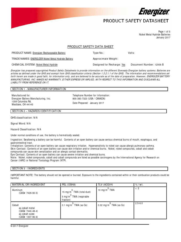 P4-01-1003-001 2P US EN safetyDataSheet Sds 8799831064580 0 1 | PDF ...