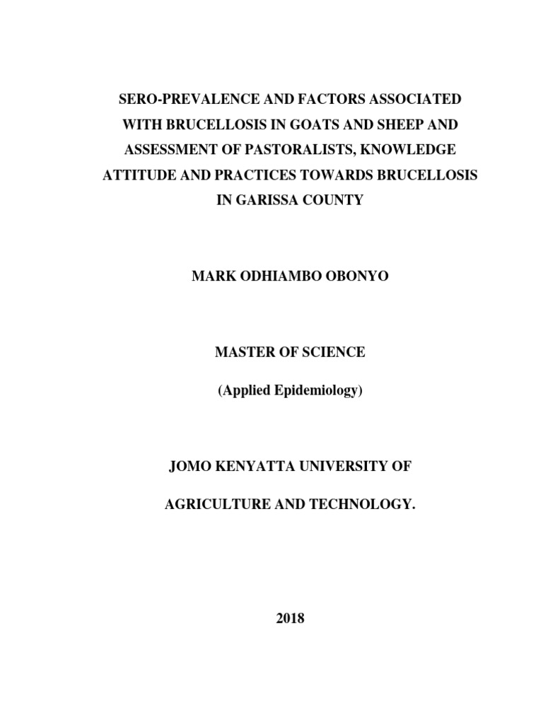 Obonyo, 2, Mark Odhiambo MSC Spplied Epidemiology, 2018 | PDF ...
