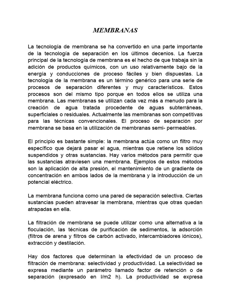 Aoen T10 | PDF | Membrana | Ósmosis