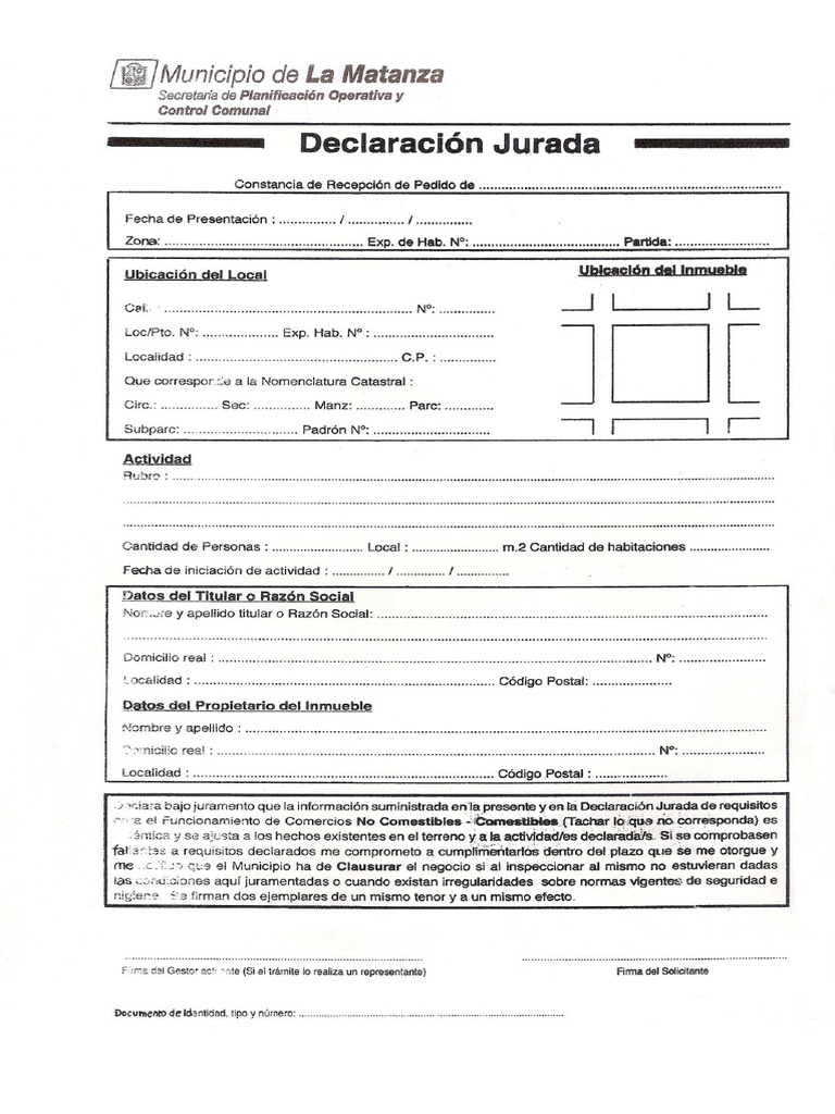 Declaracion Jurada | PDF