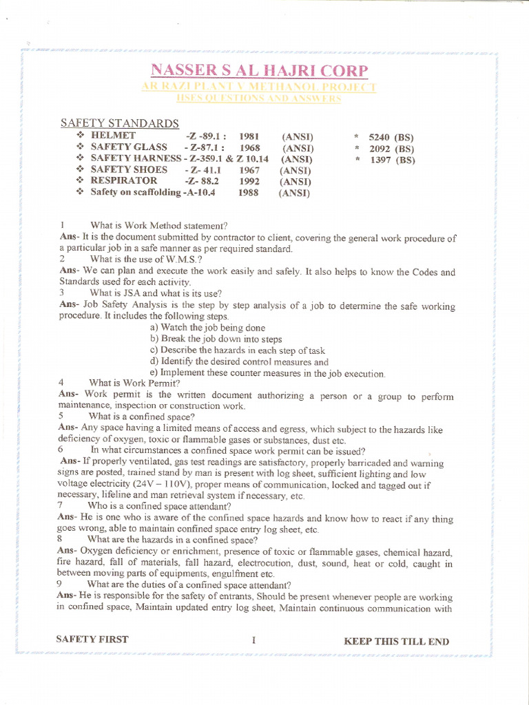 Safety Notes - 1 | PDF