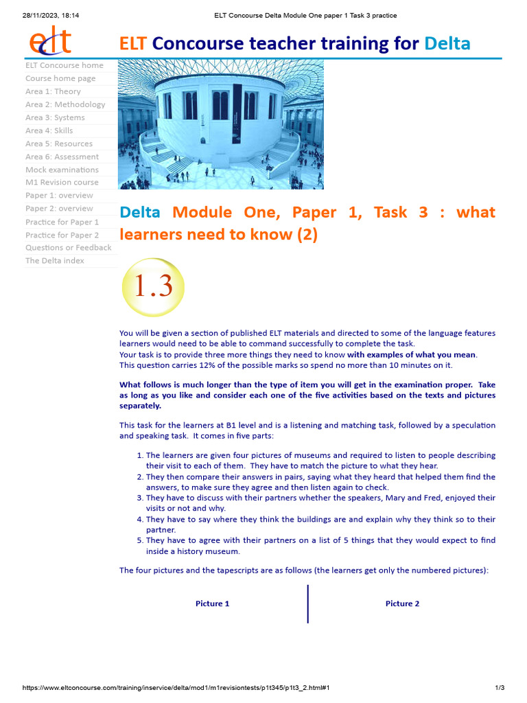ELT Concourse Delta Module One Paper 1 Task 3 Practice 2 | PDF | Human Communication