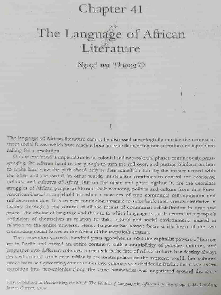 The Language of African Literature | PDF