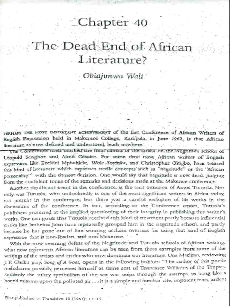The Dead End of African Literature | PDF