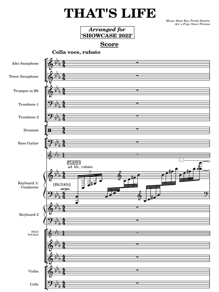 Thats - Life - SMASH - Cast - Version - FULL - Band - and - Vocal ...