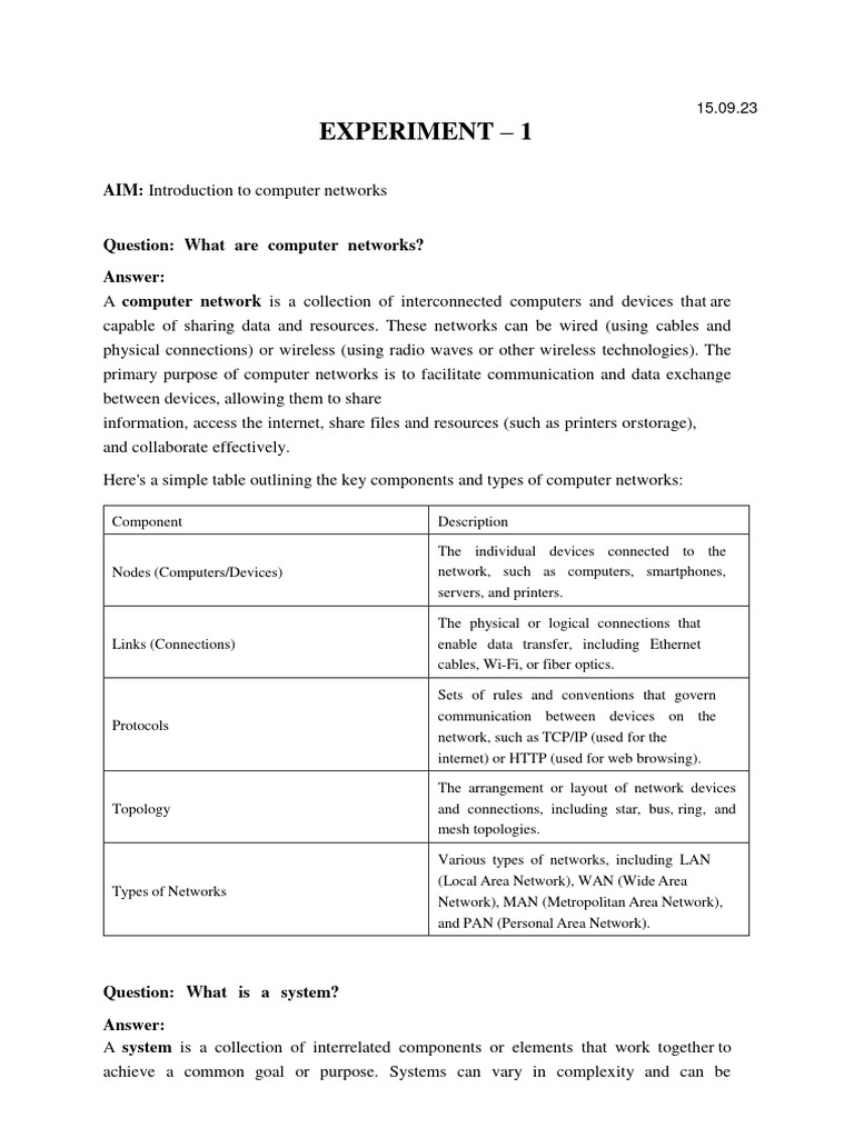 Exp-1 CN | PDF | Computer Network | Simulation