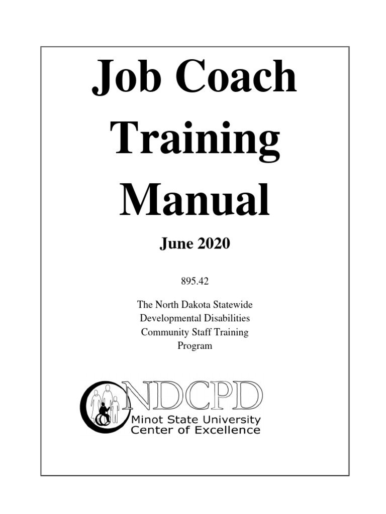 MOD .42 Job Coach Training Manual June2020 | PDF | Employment | Medicaid