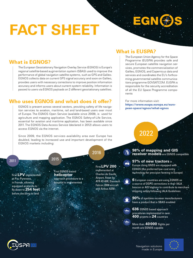 Egnos Factsheet-V9 | PDF | Geodesy | Geographic Data And Information