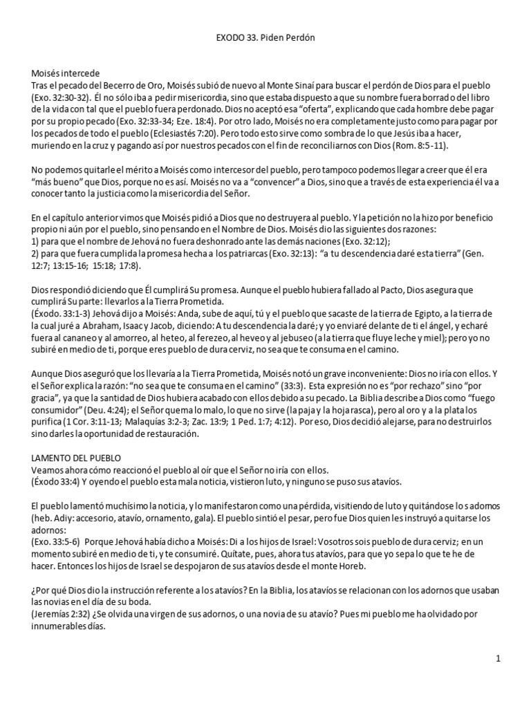 Exodo 33 | PDF | Moisés | Libro del éxodo