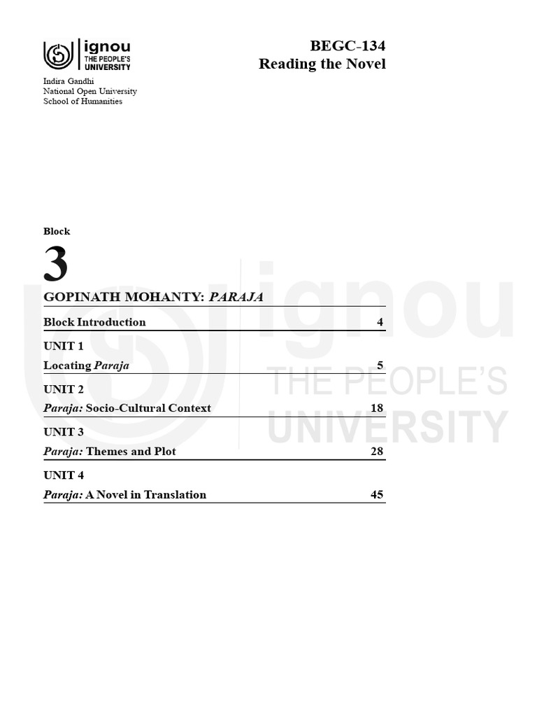 BEGC-134 E Block-3 | PDF | General Fiction