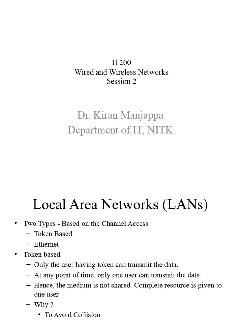 IT200-Session 4 (Token Based LANs, .3 and .11 in Detail | PDF ... IT200-Session 4 (Token Based LANs, .3 and .11 in Detail | PDF ...