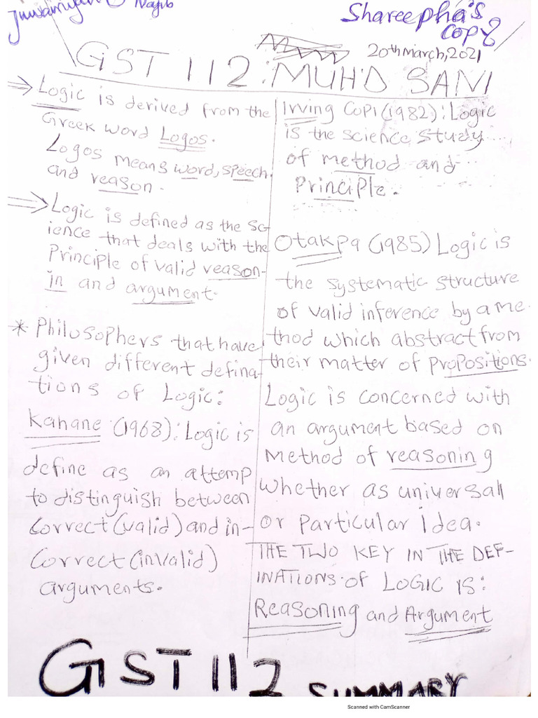 GST 112 Summary | PDF