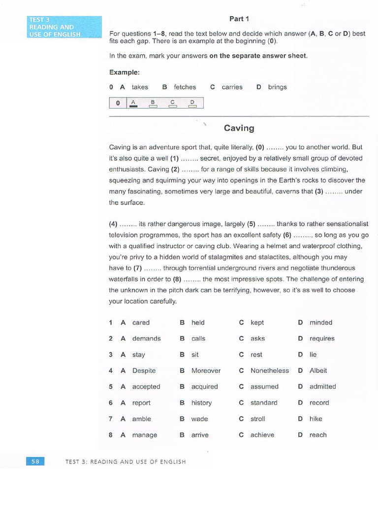 CAE Advanced PP2 Test 3 | PDF