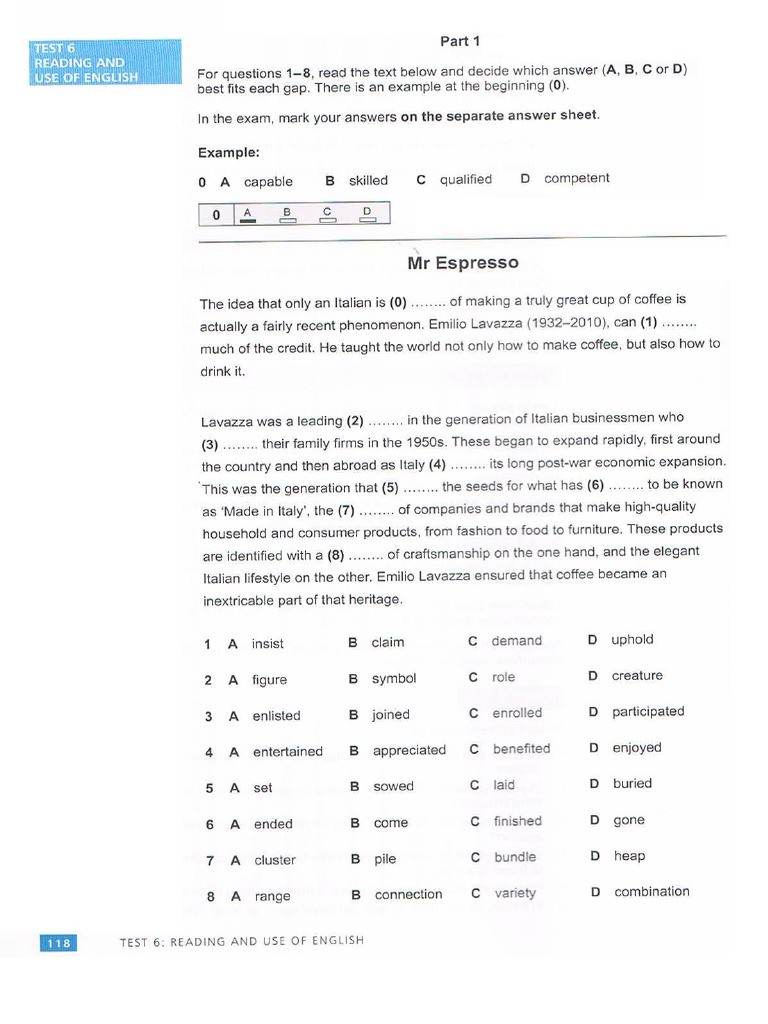 Cae Advanced Pp2 Test 6 Pdf