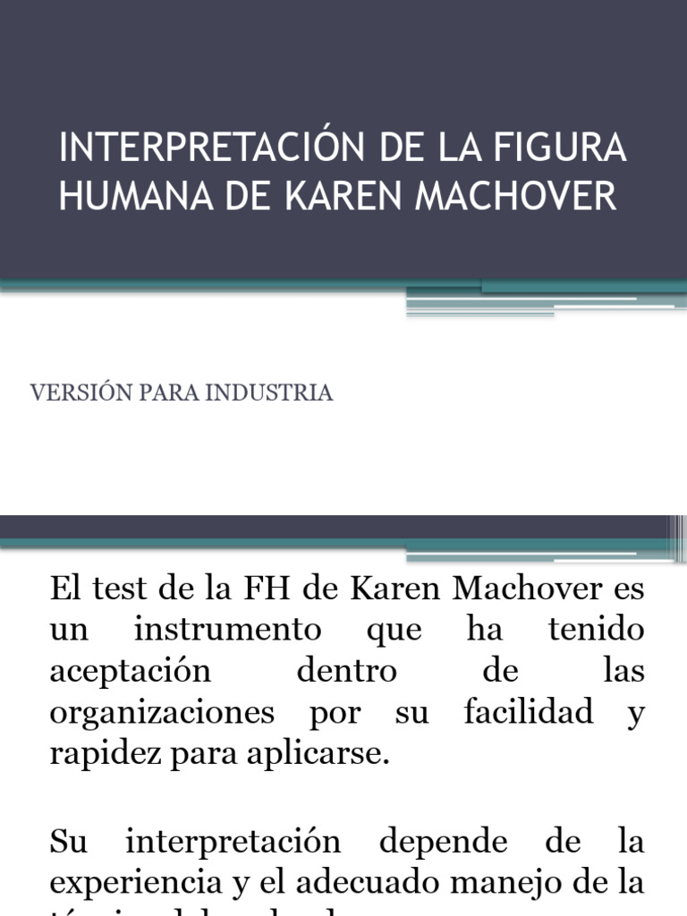 Interpretación de La Figura Humana de Karen Machover | PDF | Las ...