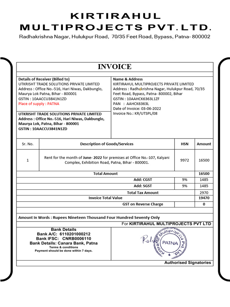 Invoice June'22 | PDF | Payments | Government