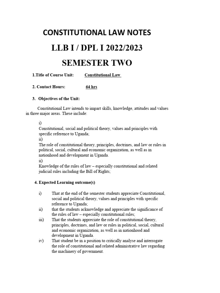 Constitutional Law Notes | PDF | Dictatorship | Constitution