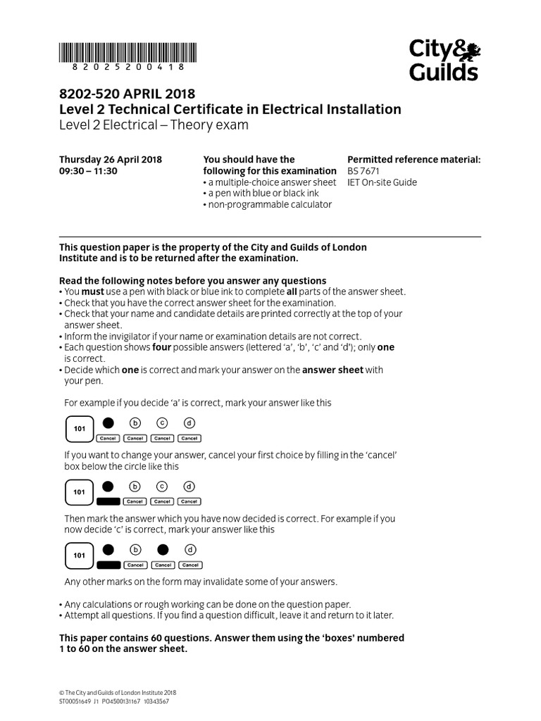 Level 2 Electrical Theory Exam Paper | PDF | Transformer | Electrical ...