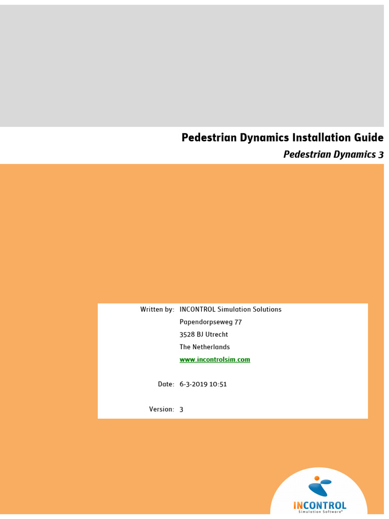 Pedestrian Dynamics Installation Guide | PDF | Installation (Computer ...