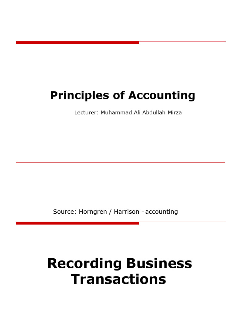 Recording Business Transactions | PDF | Debits And Credits | Equity ...