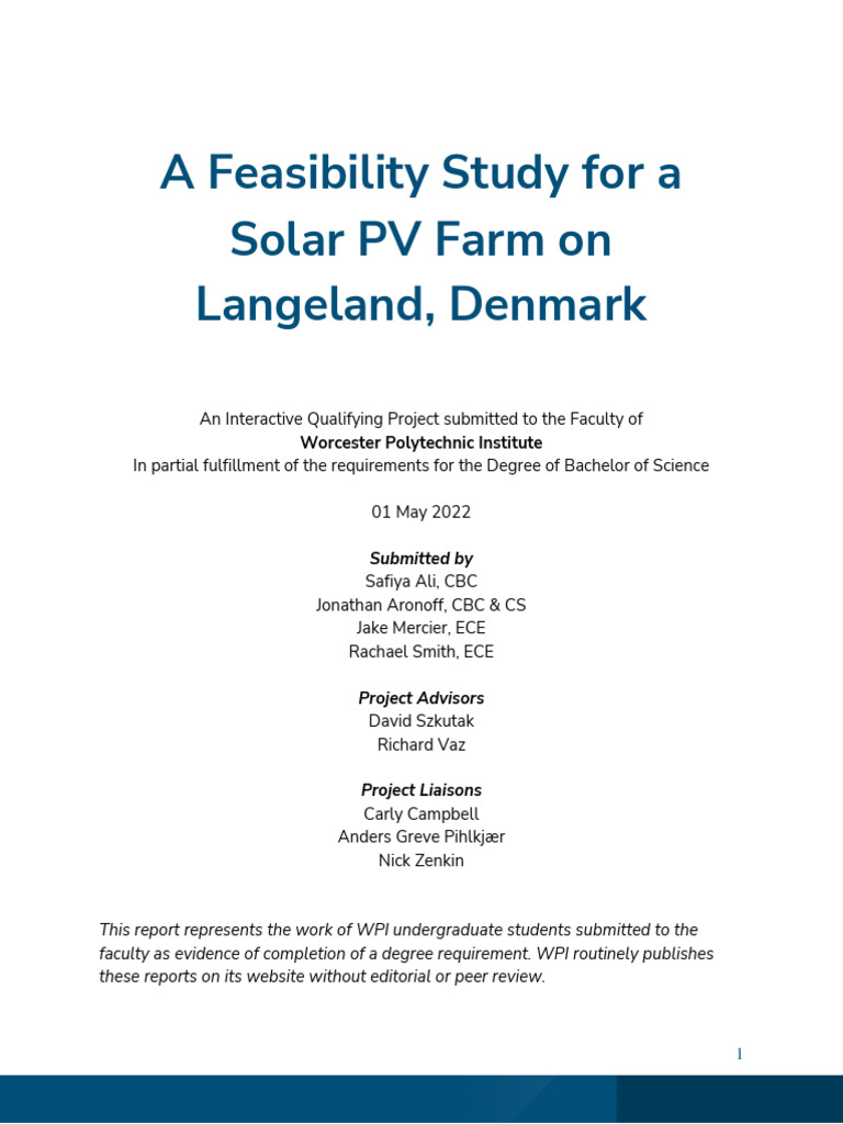 A Feasibility Study For A Solar PV Farm On Langeland, Denmark | PDF ...