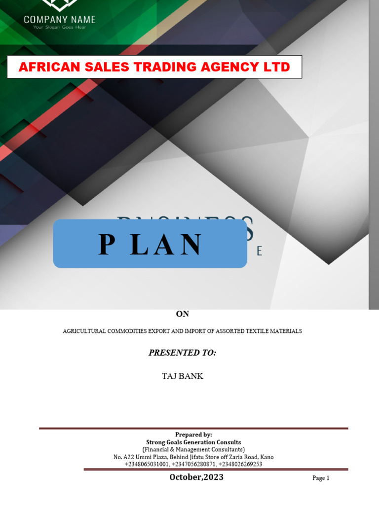 African Sales Trading Agency Plan | PDF | Nigeria | Sales