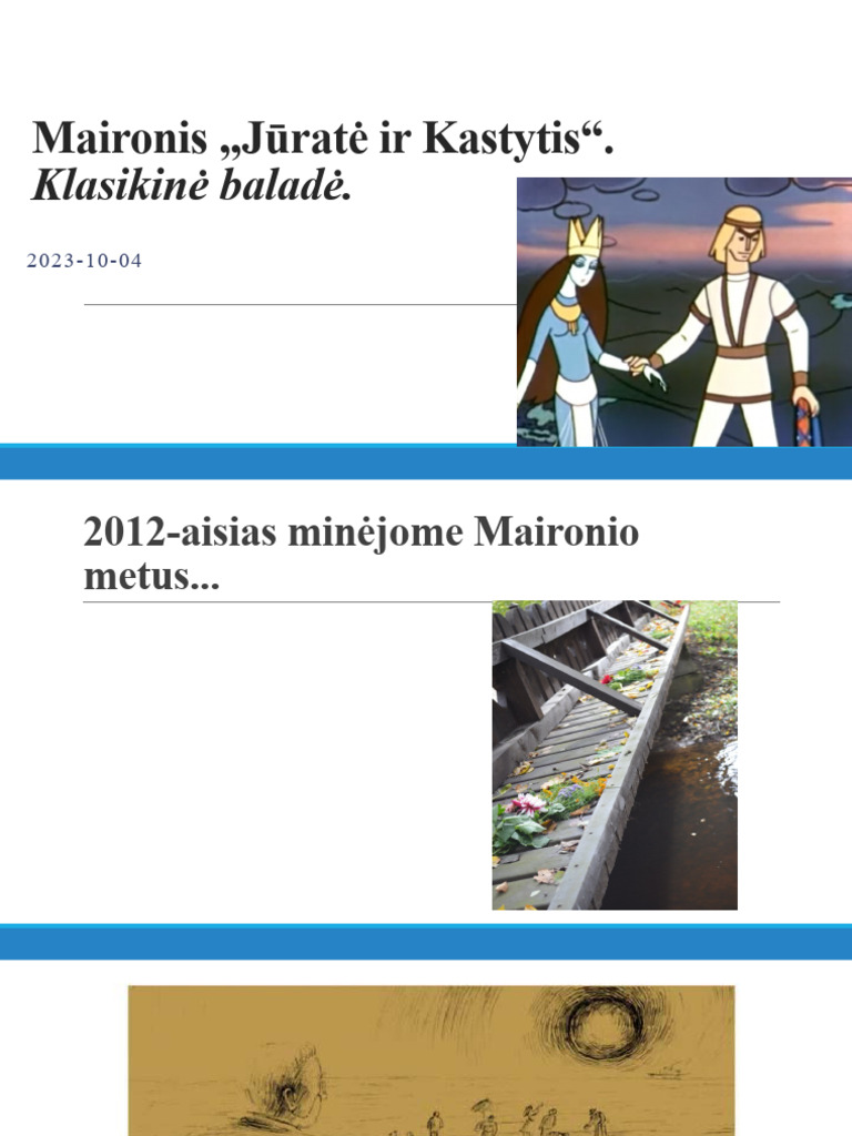 Maironis. Jurate Ir Kastytis. Gera Pamoka | PDF