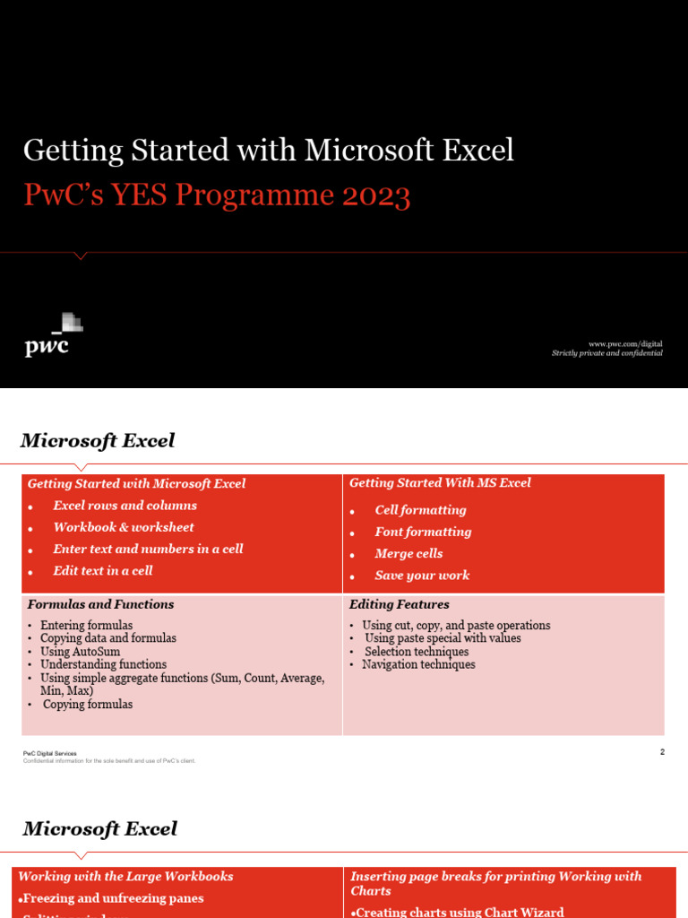 1) Getting Started With MS Excel - V1 | PDF | Microsoft Excel | Chart