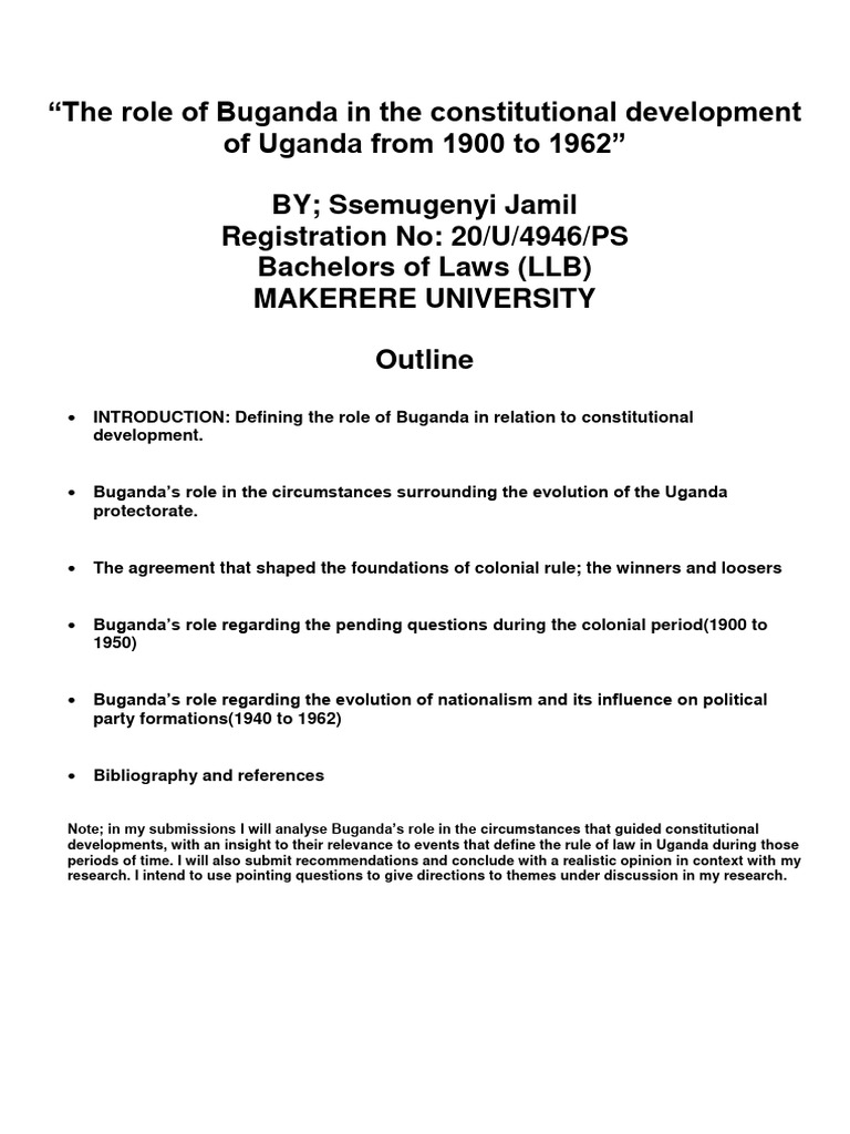 The Role of Buganda in The Constitutiona | PDF | Uganda | Government