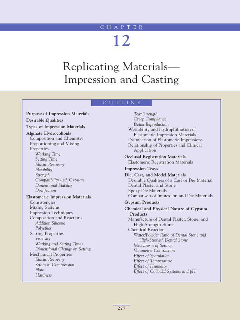 Replicating Materials - Impression and Casting (D. Materials) | PDF ...