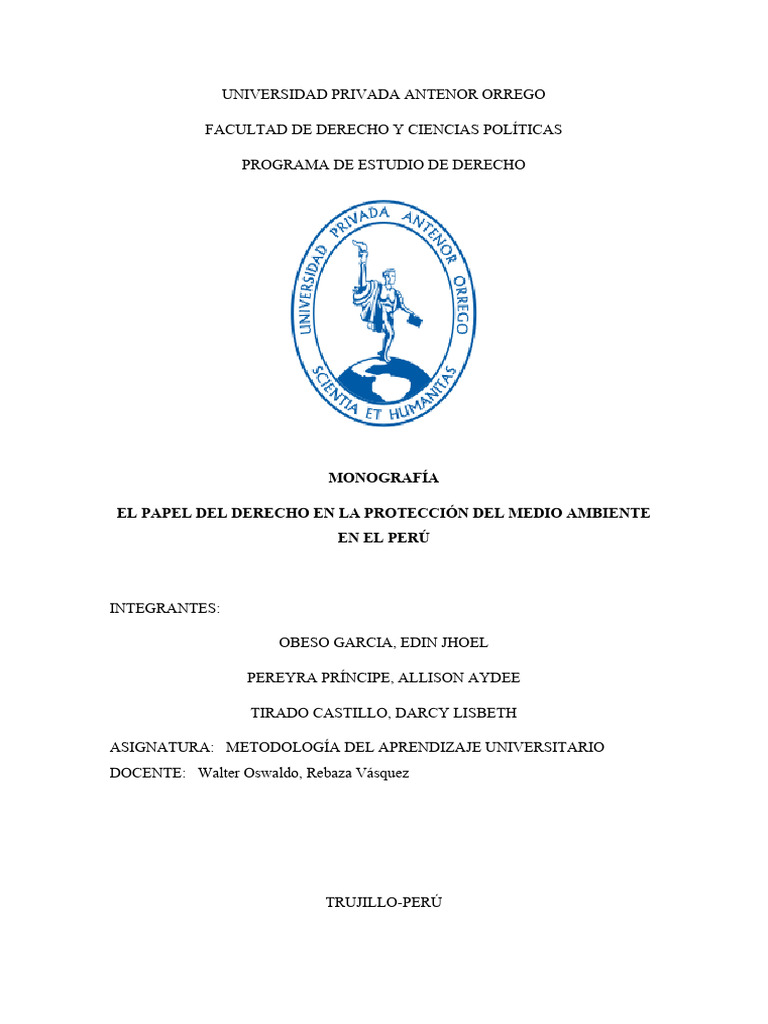 Metodologia Monografia | PDF | Protección del medio ambiente | Entorno natural