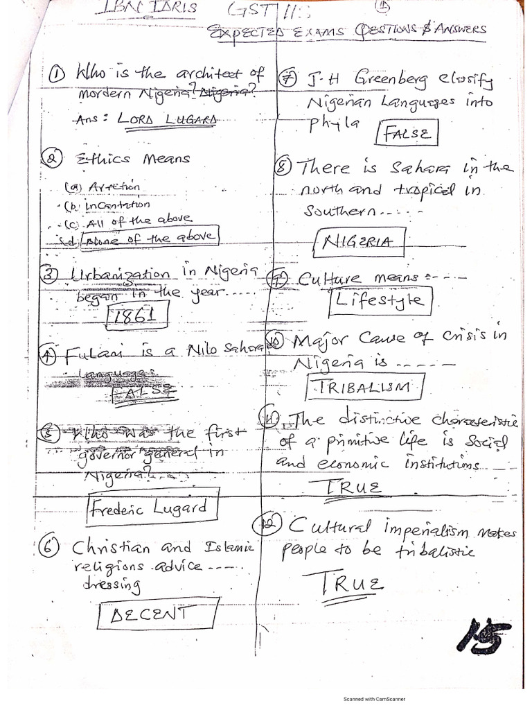 Achiever's GST 113 Summary Written by Ibn Idris | PDF