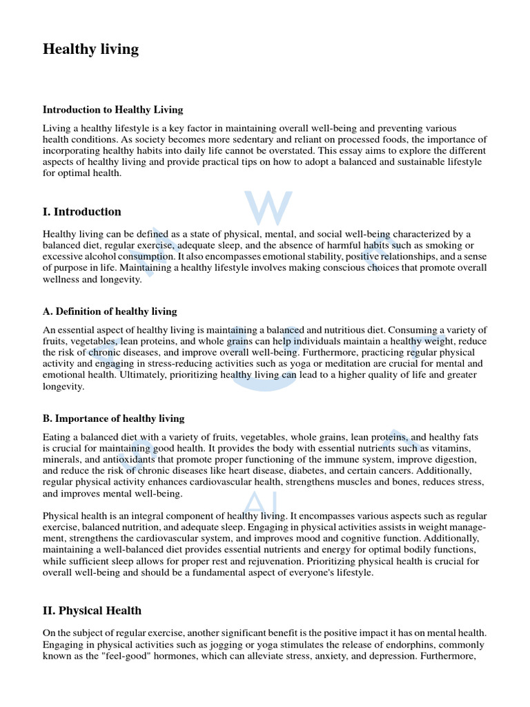 Healthy Living | PDF | Healthy Diet | Mental Health
