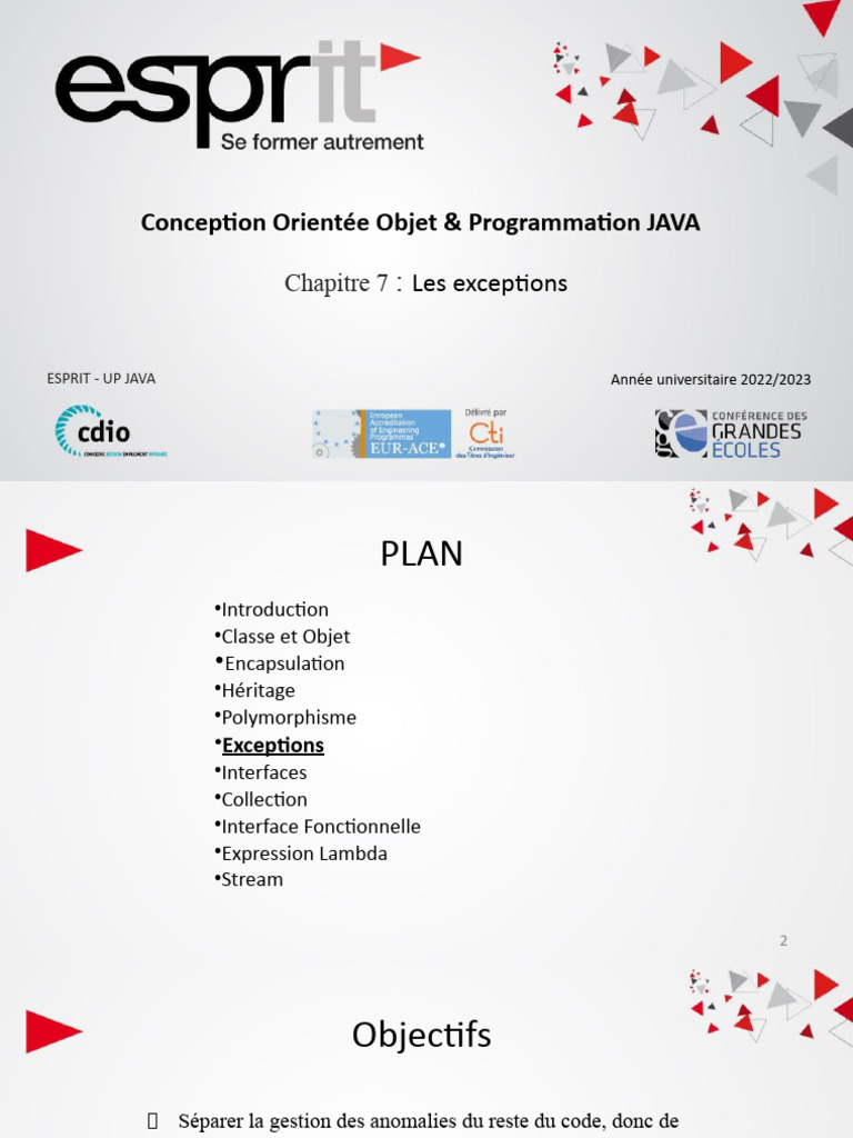 Chapitre7 - Les Exceptions | PDF | Java (Langage de programmation) | Programme informatique