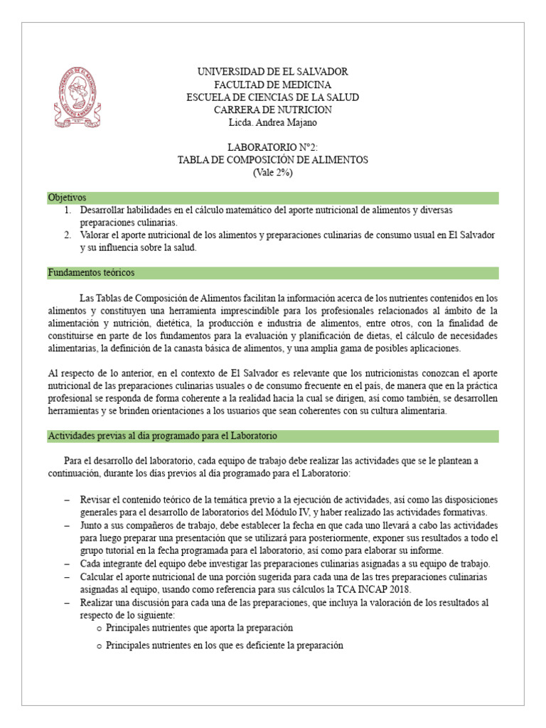 Lab 2. Tca | PDF | Vitamina | Alimentos