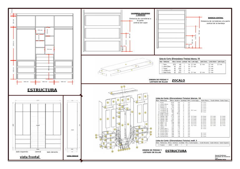 Plano de Armado CLOSET SECUNDARIO | PDF