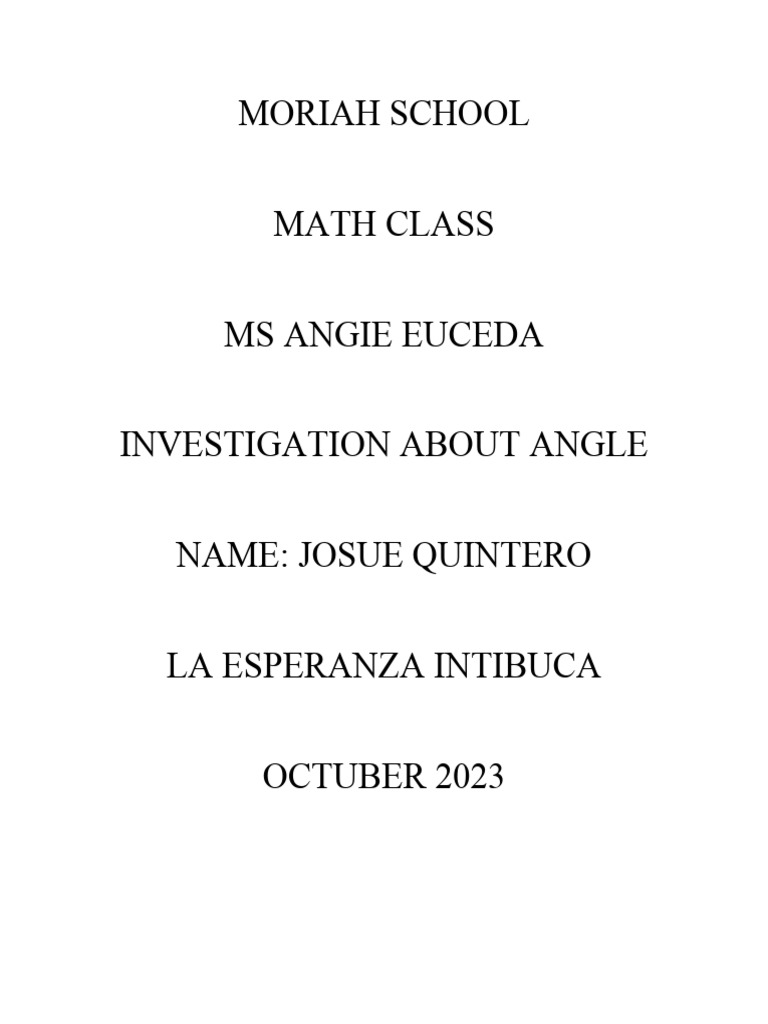 Angle Investigation Math Josue | PDF | Teaching Methods & Materials ...