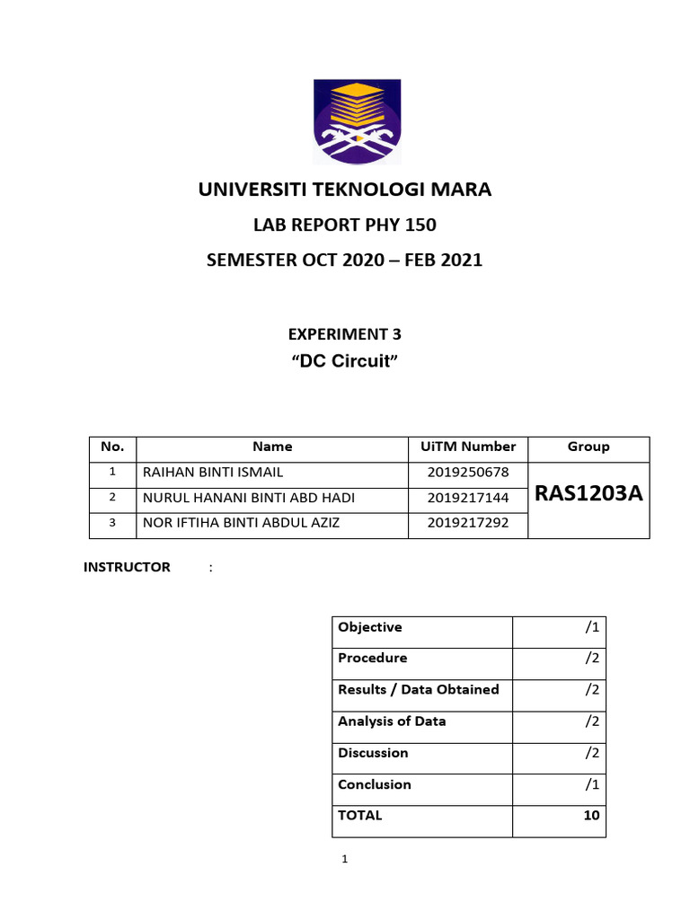 Physics Exp 3 Lab Rep | PDF | Electrical Resistance And Conductance | Voltage