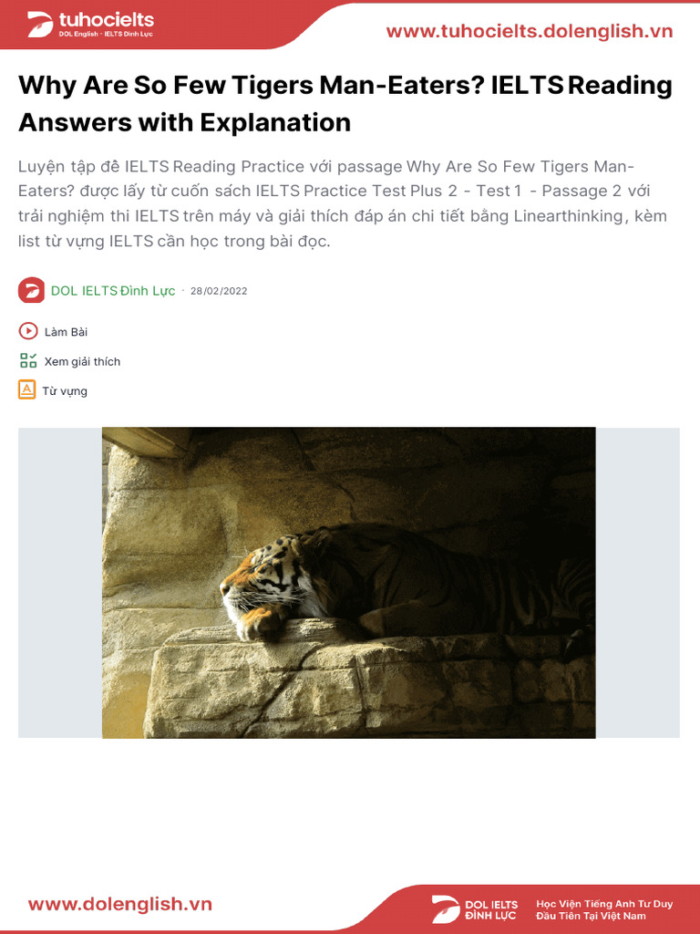 Why Are So Few Tigers Man-Eaters | PDF | Ethology | Tiger