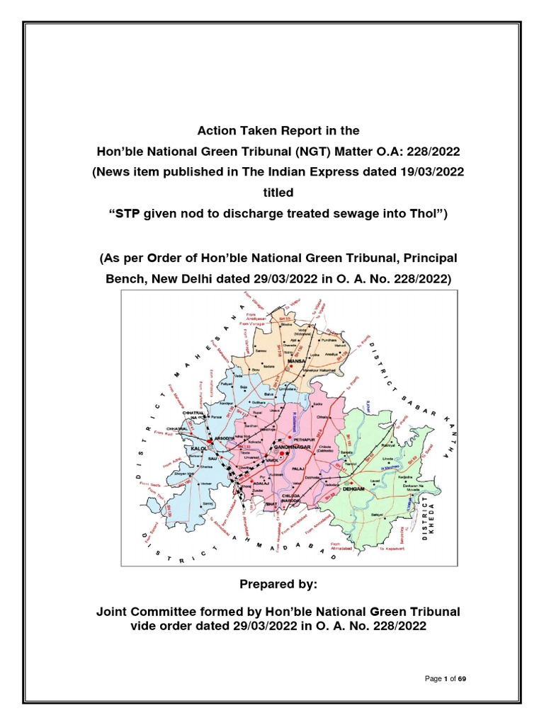 NGT Action Report on Thol Lake Sewage Discharge | PDF | Sewage ...