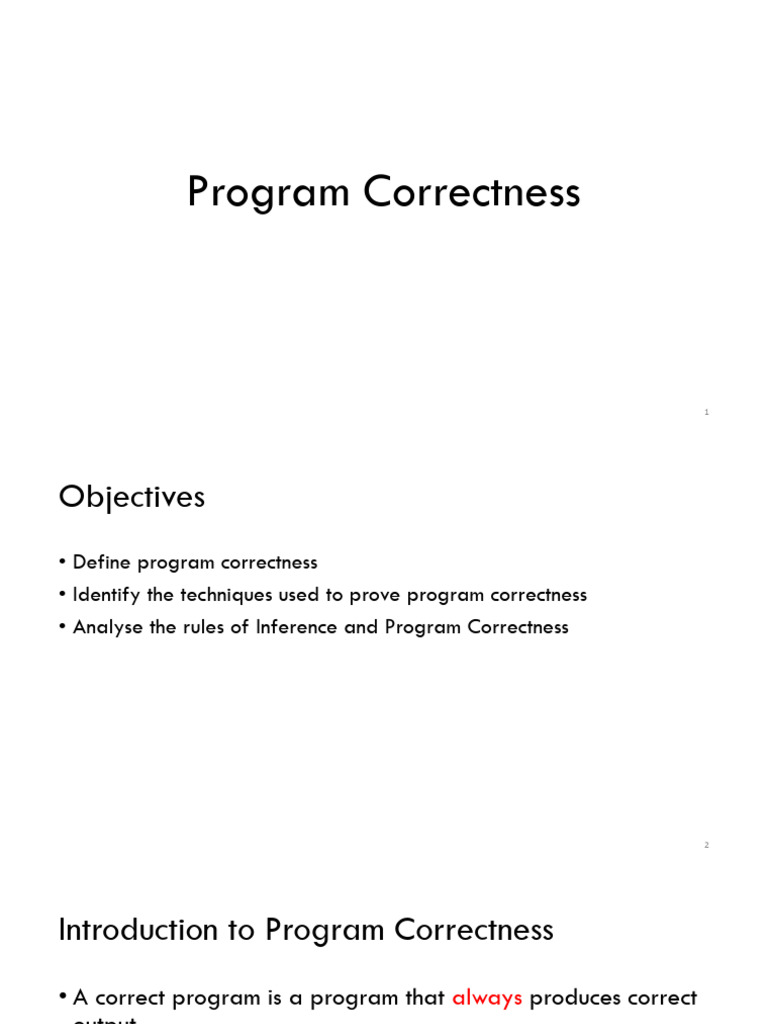 Unit 11 Program Correctness Pdf Mathematical Proof Inference