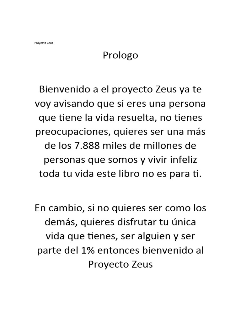 Proyecto Zeus | PDF
