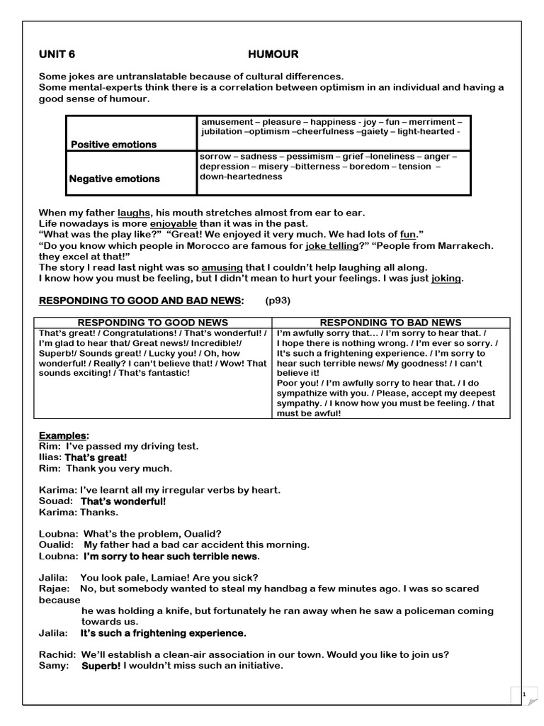 1unit 4 Humour Lesson 8 | PDF | Humour | Citizenship