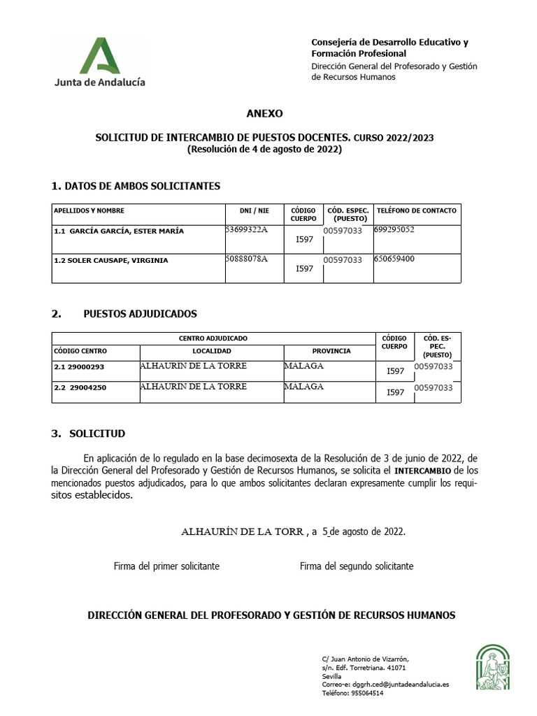 Anexo INTERCAMBIO | PDF