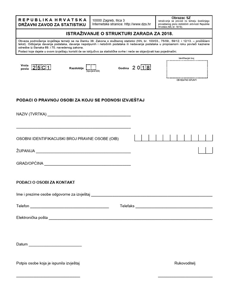 sz-2018 Upitnik | PDF