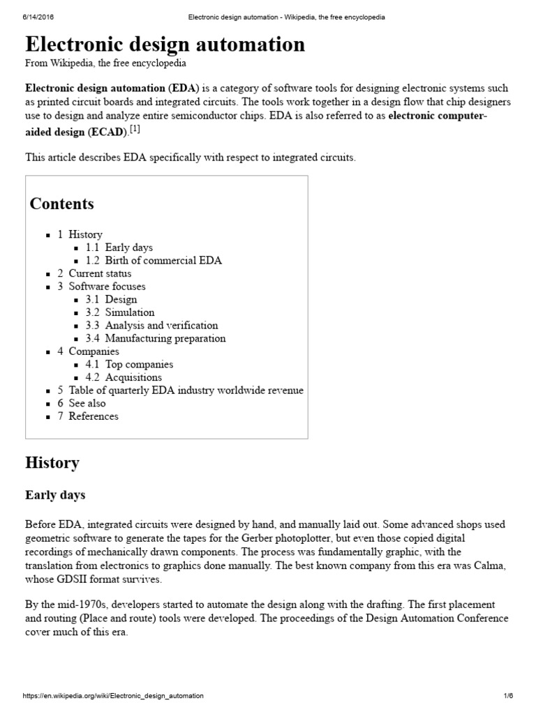 Electronic Design Automation Wikipedia The Free Encyclopedia Pdf Electronic Design