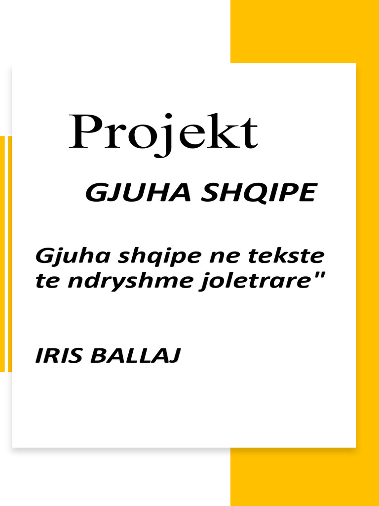 Projekt Gjuhe Shqipe | PDF Projekt Gjuhe Shqipe | PDF