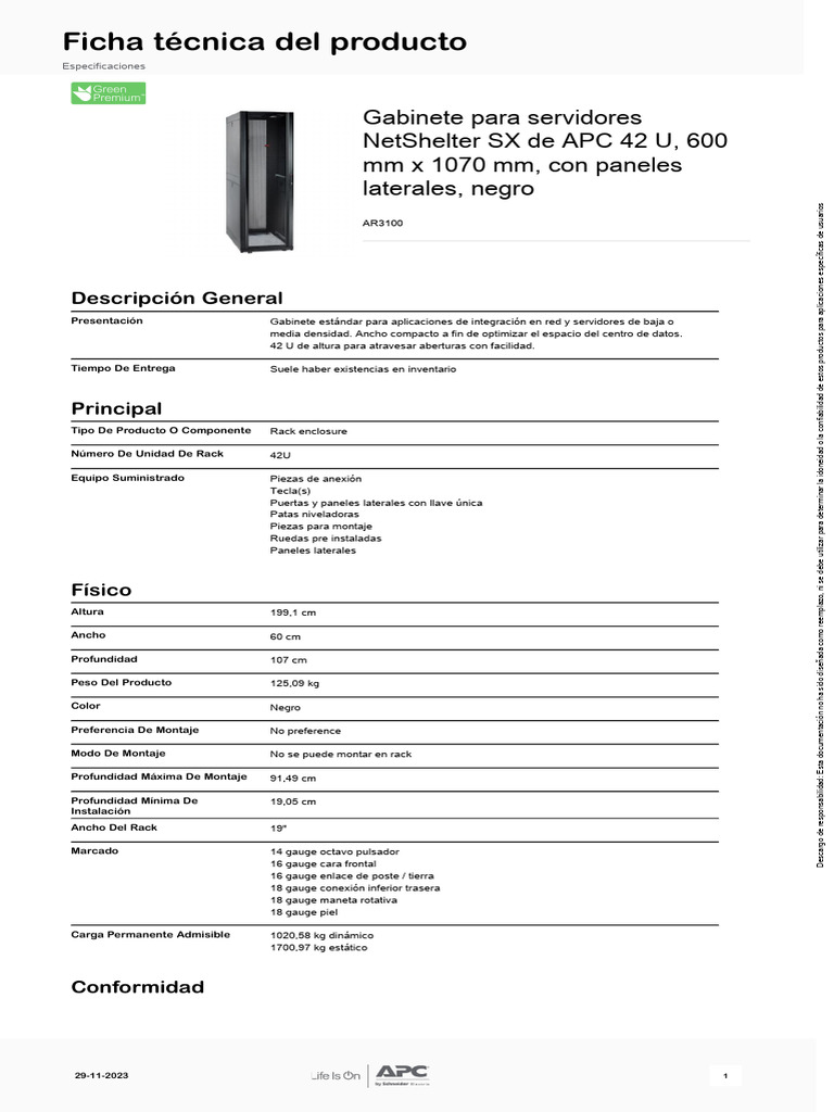 Ficha Técnica - Rack | PDF